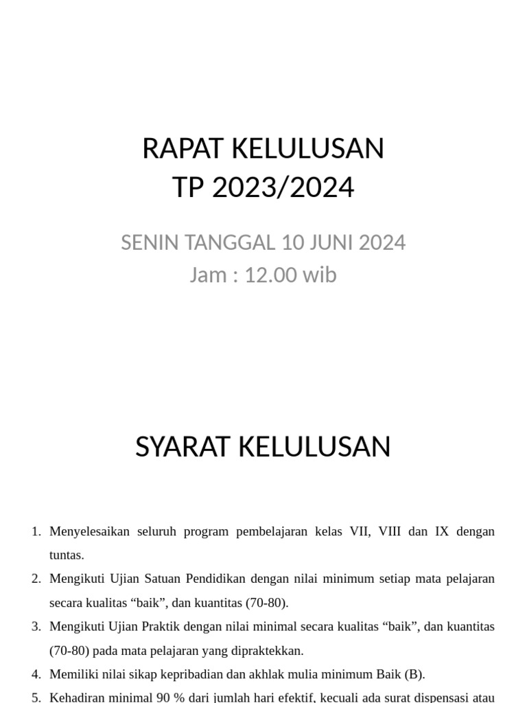 Rapat Kelulusan | PDF