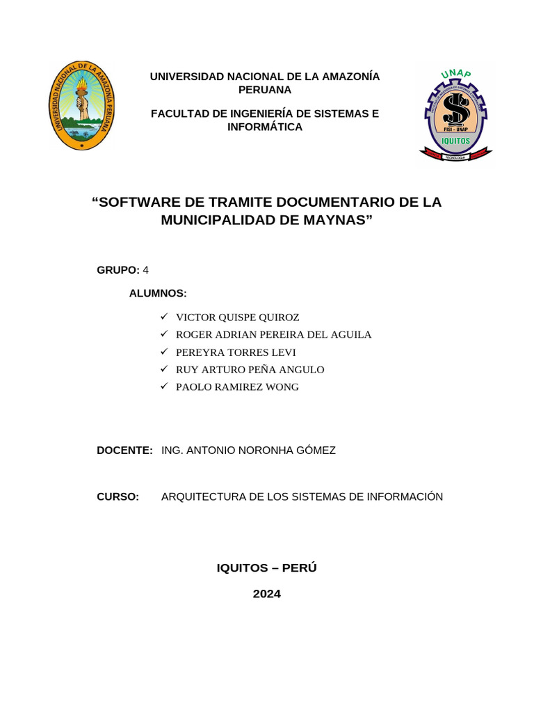 Software de Tramite Documentario de La Municipalidad de Maynas-Grupo 4 | PDF | Software | Arte