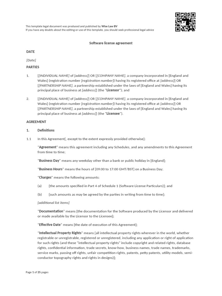 Software License Agreement | PDF | License | Legal Liability