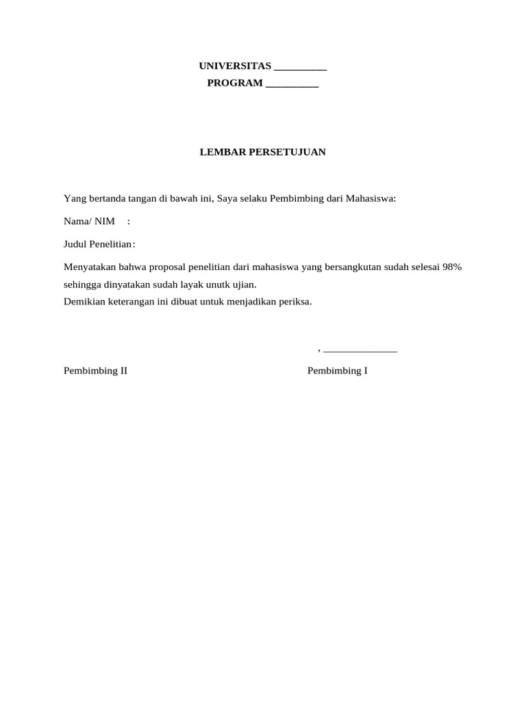 Form Persetujuan Proposal | PDF