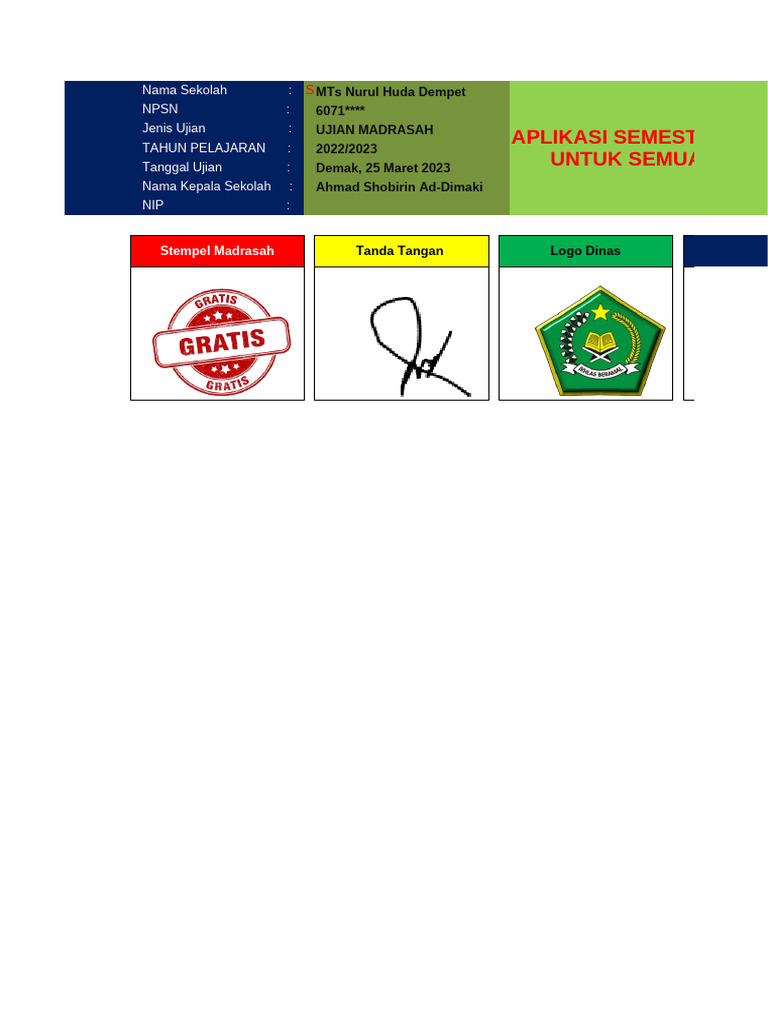 Free Aplikasi Kartu Ujian | PDF
