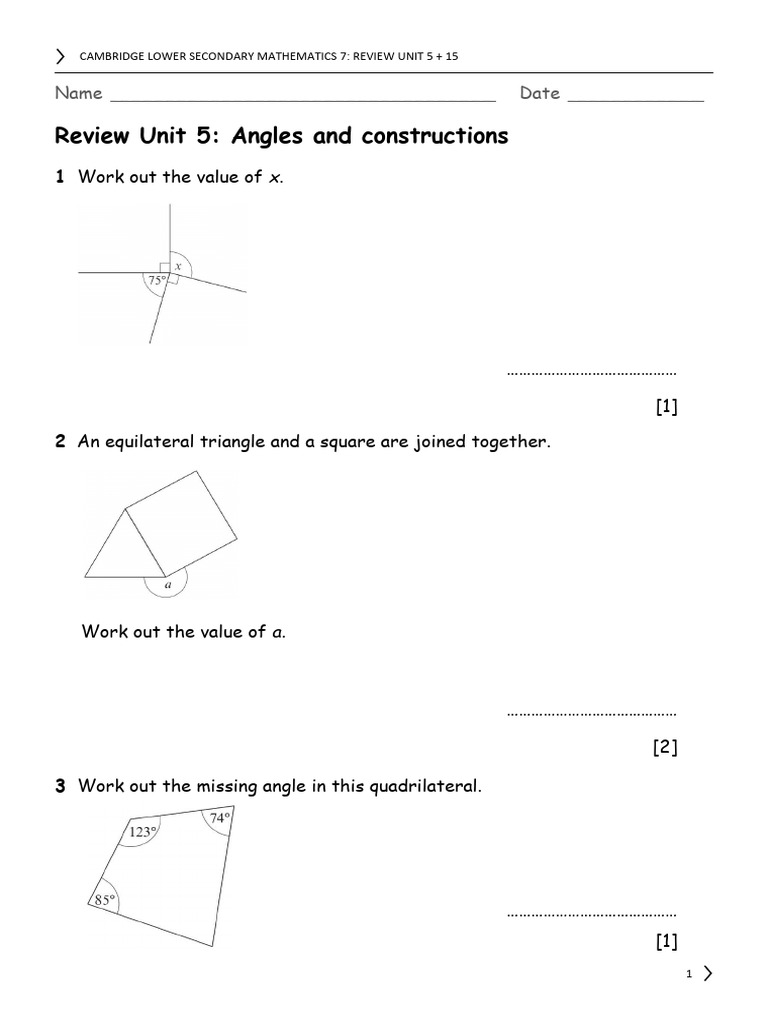 Math 7 - Unit 5 + 15 Review | PDF