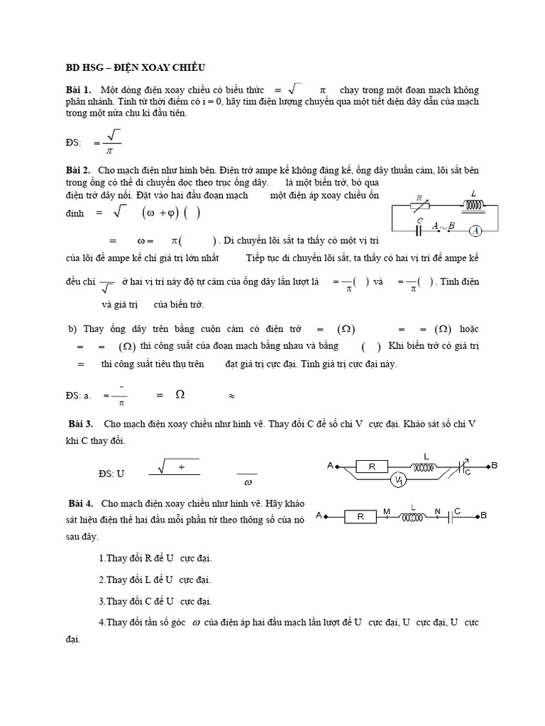 Bd Hsg Điện Xoay Chiều | PDF