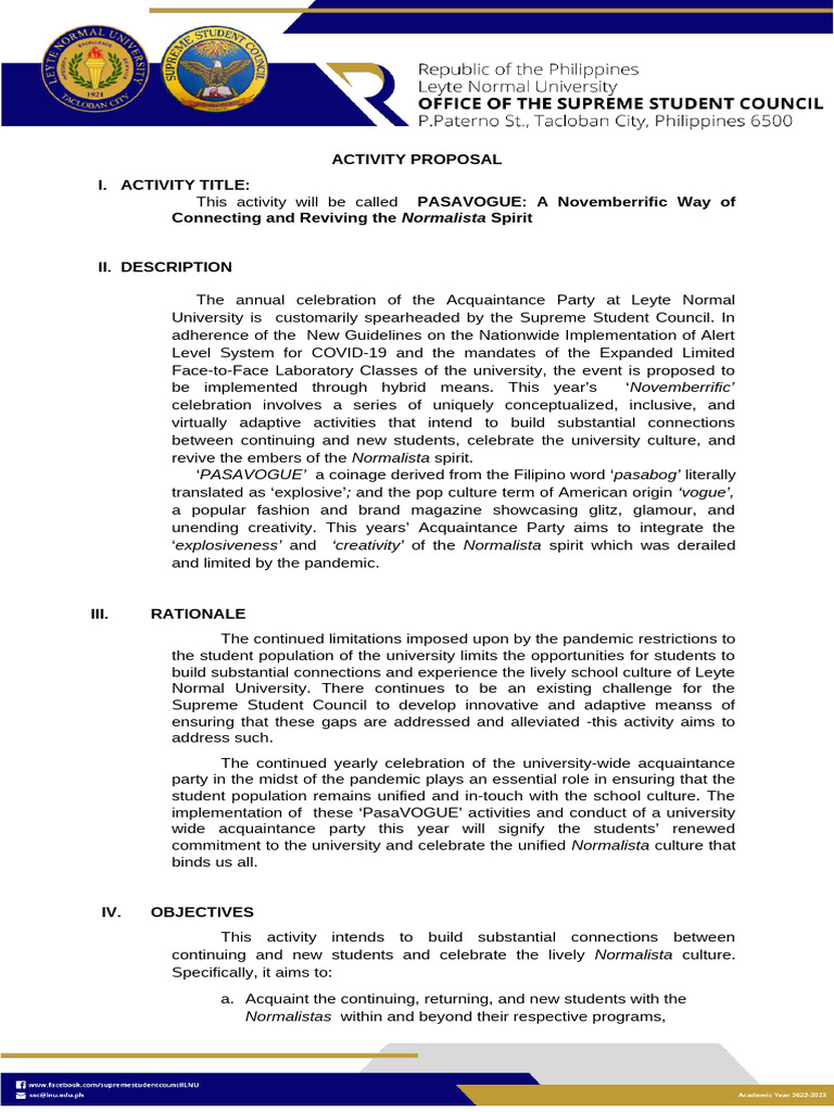 Acquaintance Activity Proposal | PDF | Tournament