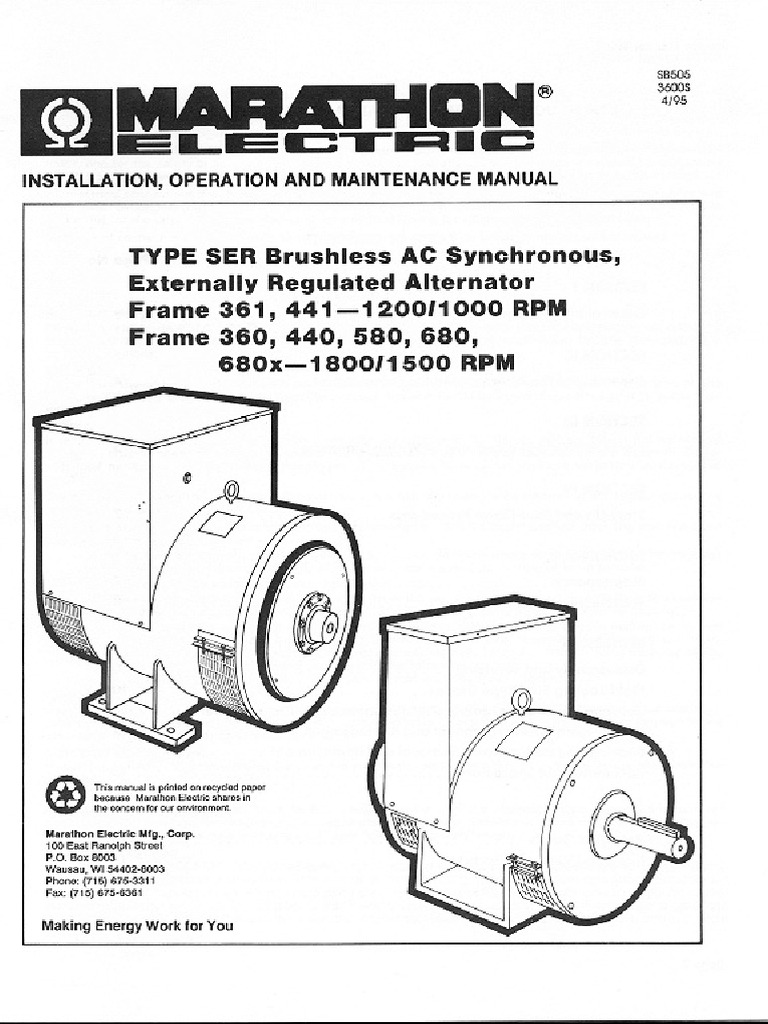 Marathon Electric - SER Brushless AC Synchronous - Instalación ...