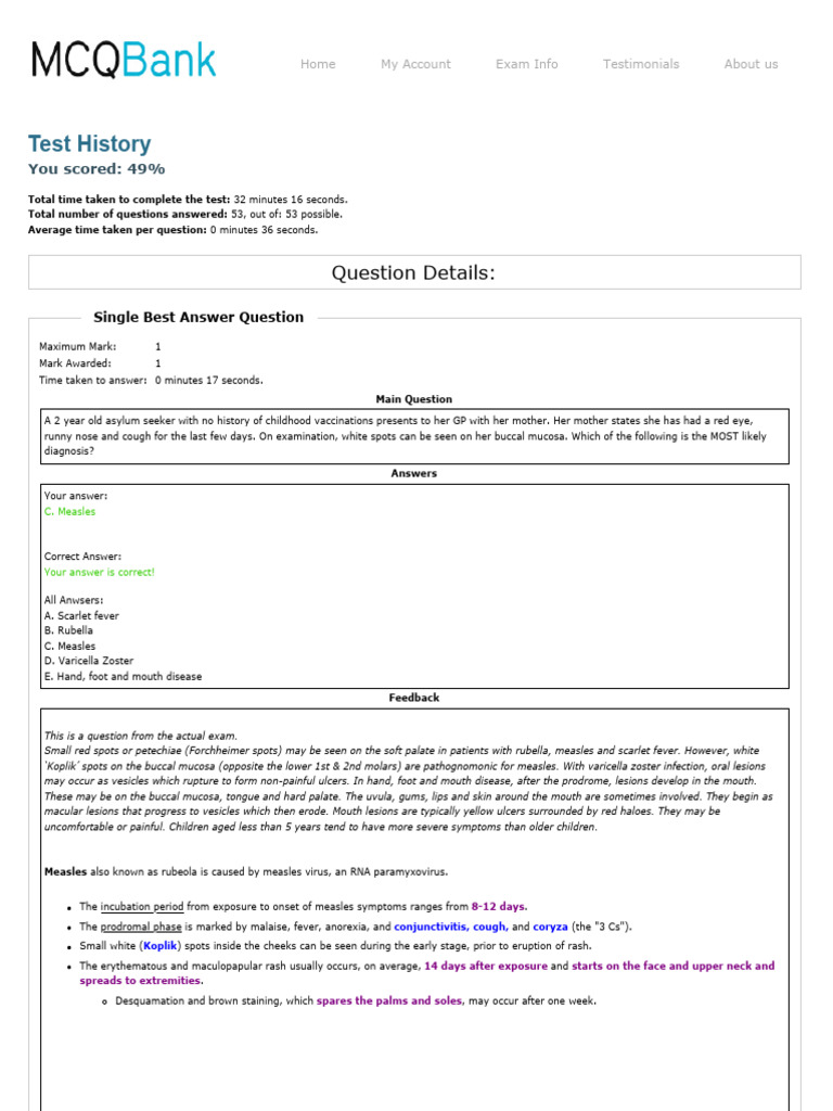 MSRA MCQ Bank - Paediatrics | PDF
