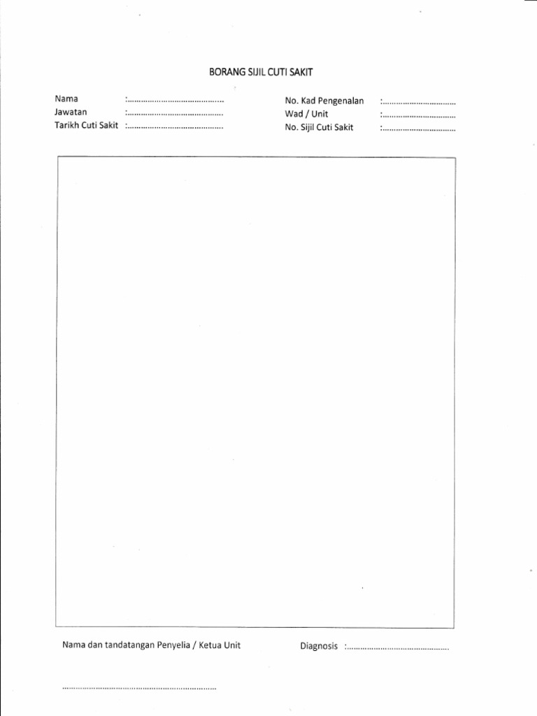 Borang Sijil Cuti Sakit | PDF