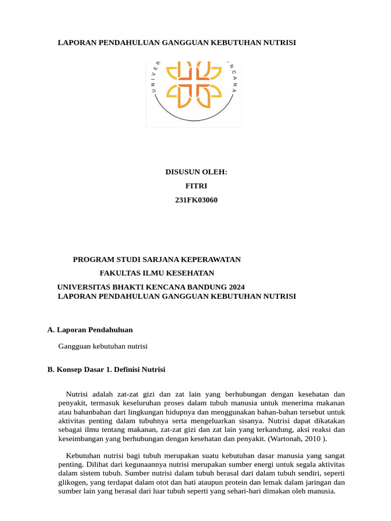 LP Nutrisi-Fitri | PDF