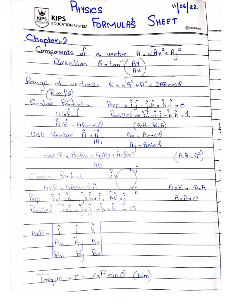 Physics Formula Sheets. | PDF