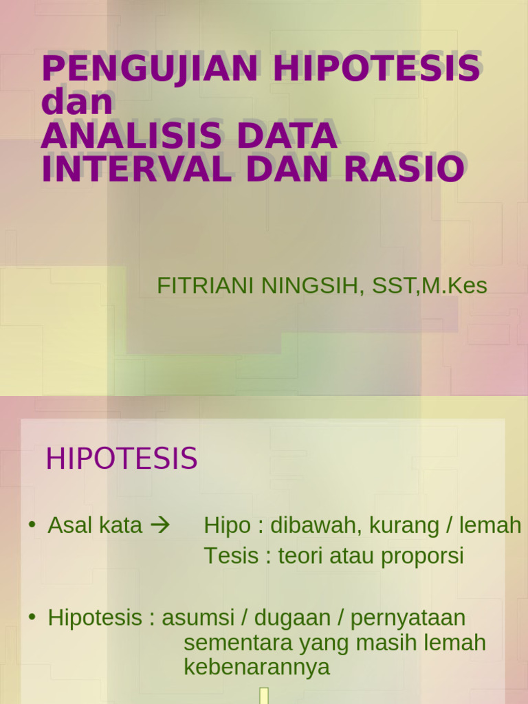 Konsep Uji Hipotesis Dan Analisa Data Interval Dan Rasio | PDF