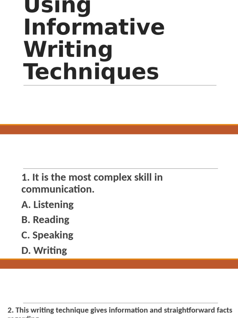 Using Informative Writing Techniques | PDF
