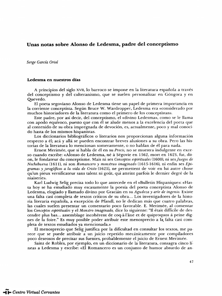 Unas Notas Sobre Alonso de Ledesma | PDF