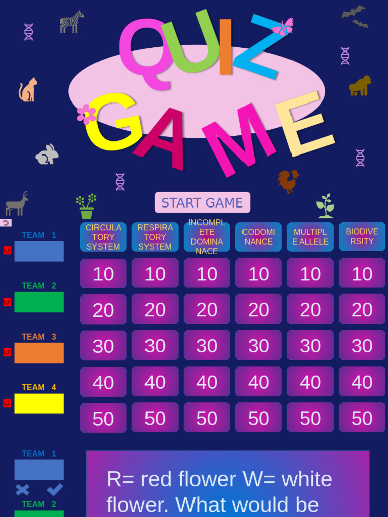 QUIZ GAME #1 - Quiz Game - PPTM | PDF