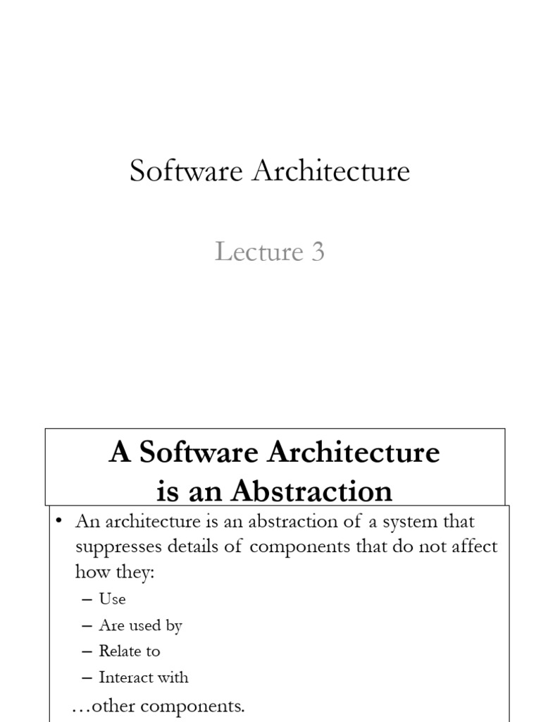 Lecture 3 - Software Architecture - 2 | PDF