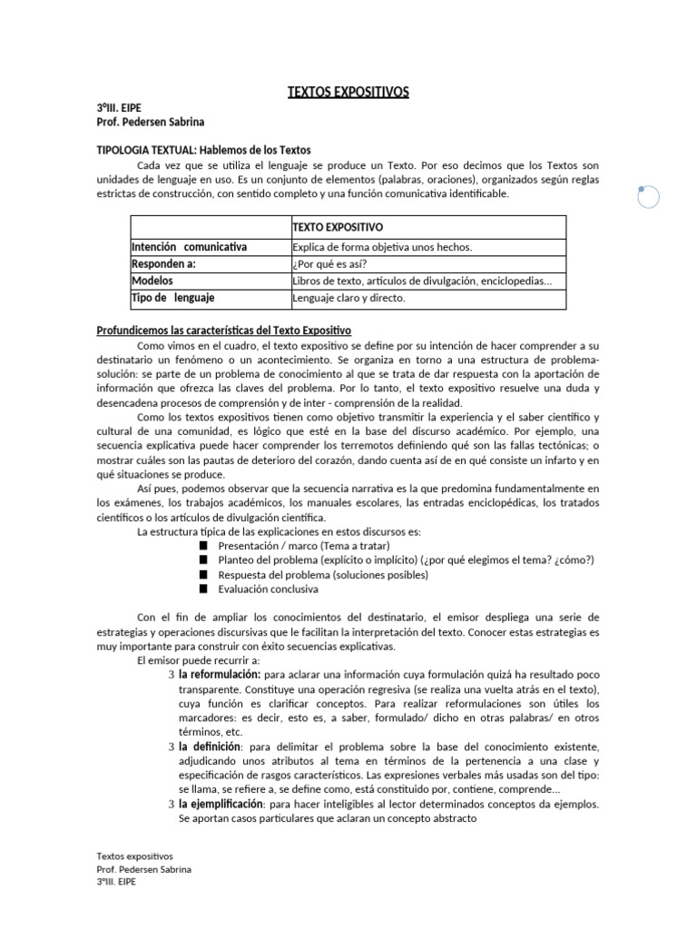 Eje 2 - Los Textos Expositivos | PDF