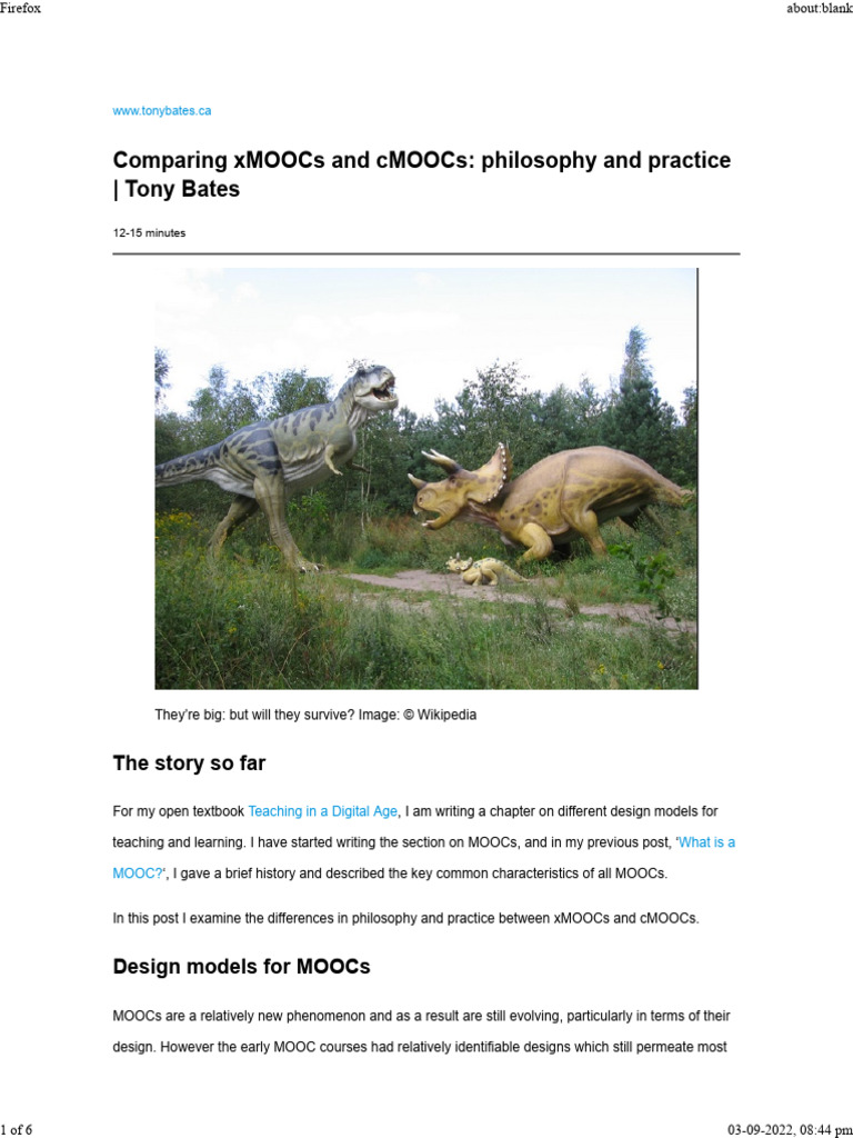 Cmooc Vs - Xmooc Model | PDF