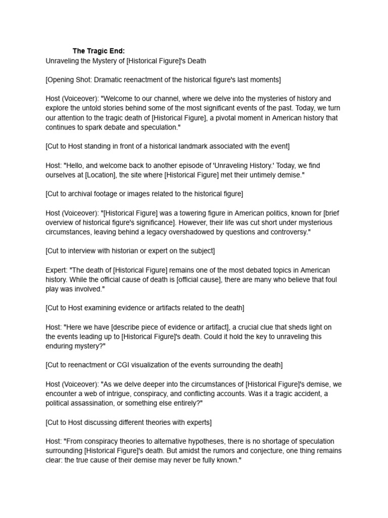 Script The Tragic End | PDF