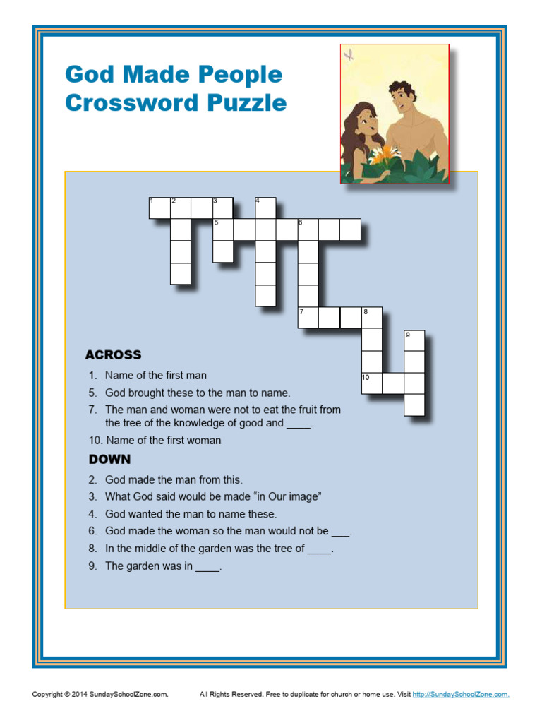 God Made People Crossword Puzzle | PDF