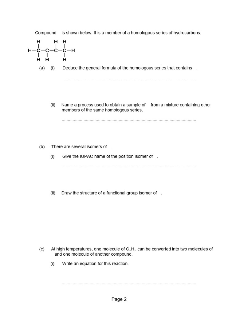 Combustion of Alkanes 2 QP | PDF