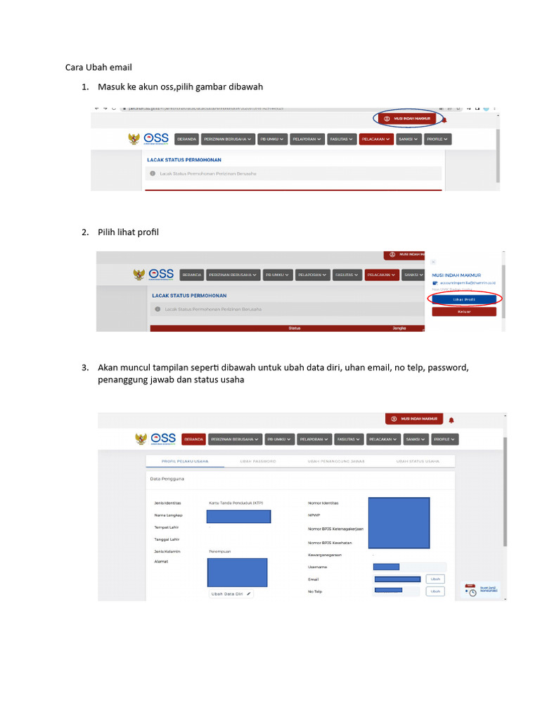 Cara Ubah Email | PDF