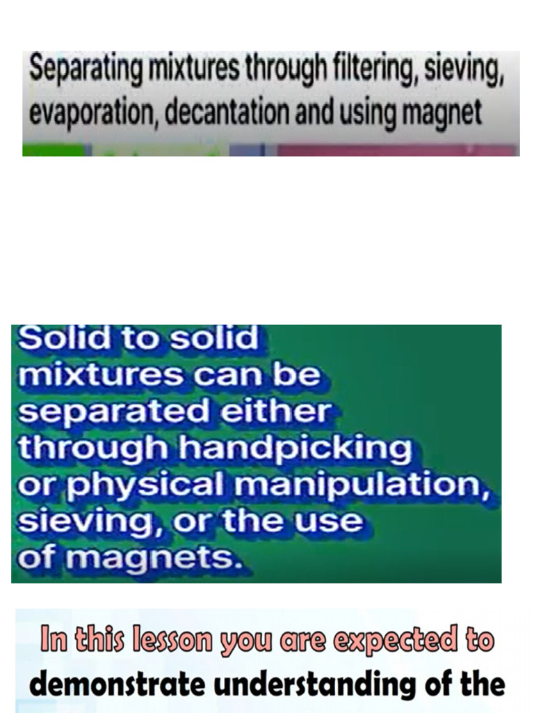 Separating Mixtures Filtering, Sieving, Evaporation Etc | PDF