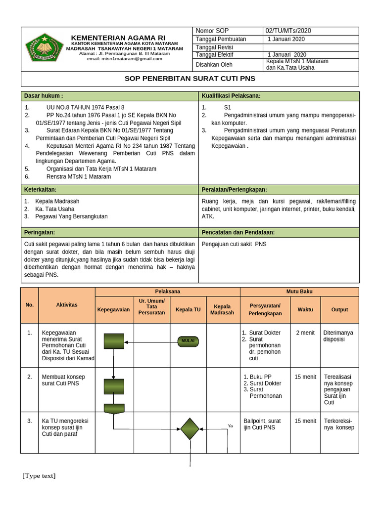 Sop Cuti Biasa | PDF