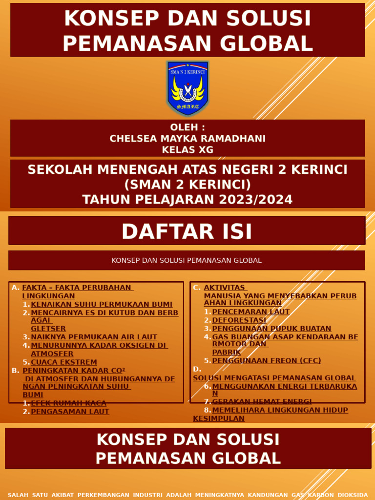 Pemanasan Global Dan Solusinya Chelsea Mayka Ramadhani XG | PDF