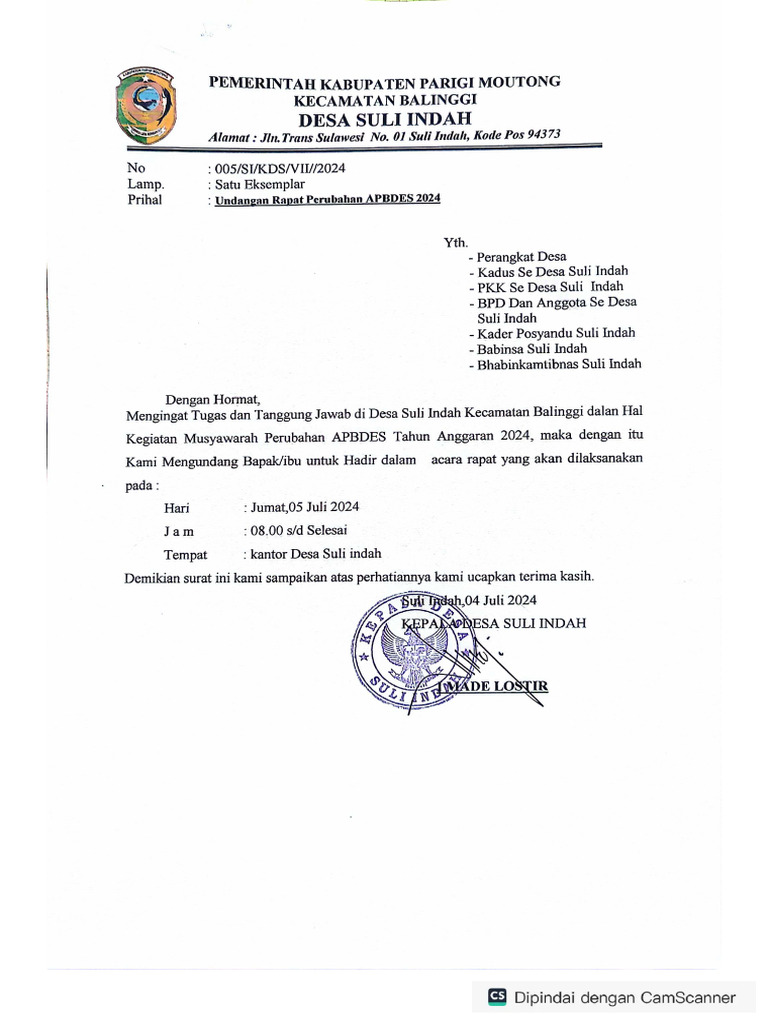 Contoh Undangan Rapat PPS | PDF