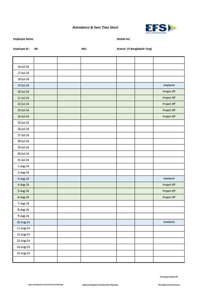 Attendant Sheet Format | PDF
