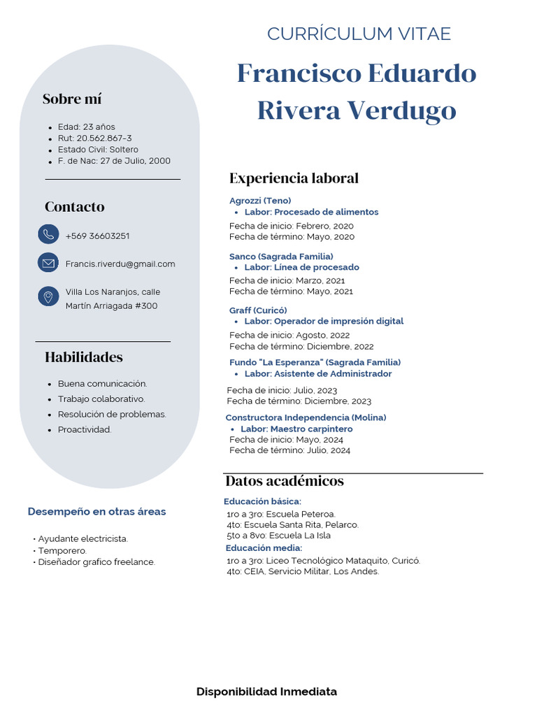Currículum Francisco Rivera | PDF
