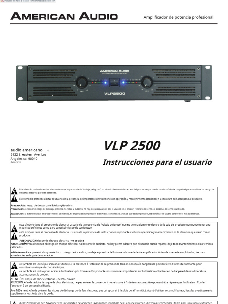 VLP 2500.en - Es | PDF