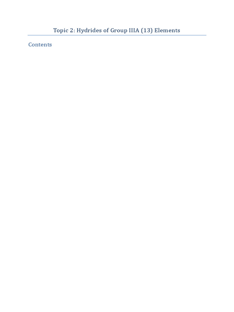 Topic 2 Hydrides of Group IIIA (13) Elements | PDF
