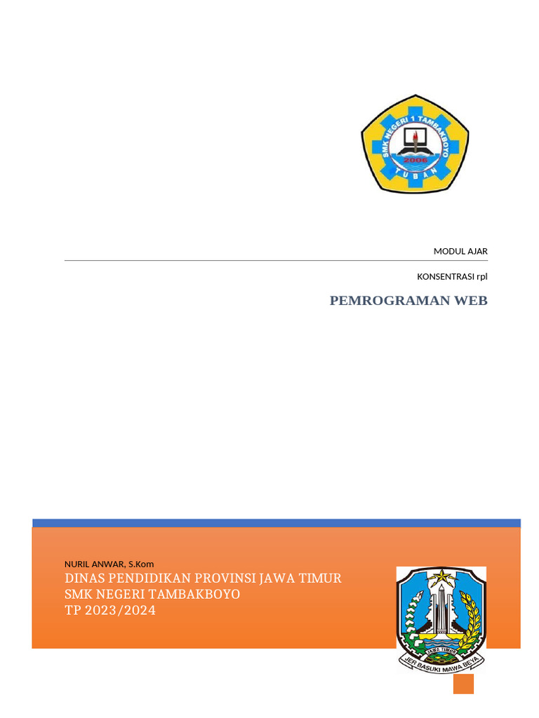 MODUL AJAR Pemrograman Web (HTML) | PDF