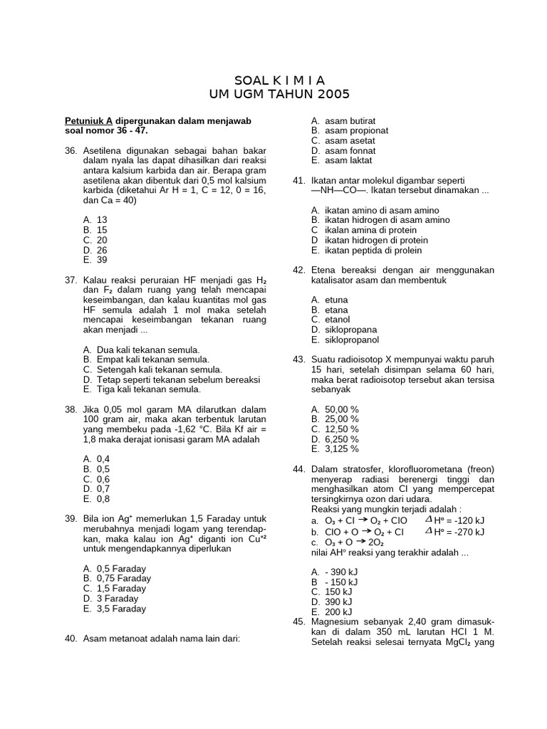 Kumpulan UM UGM Kimia 2008 | PDF