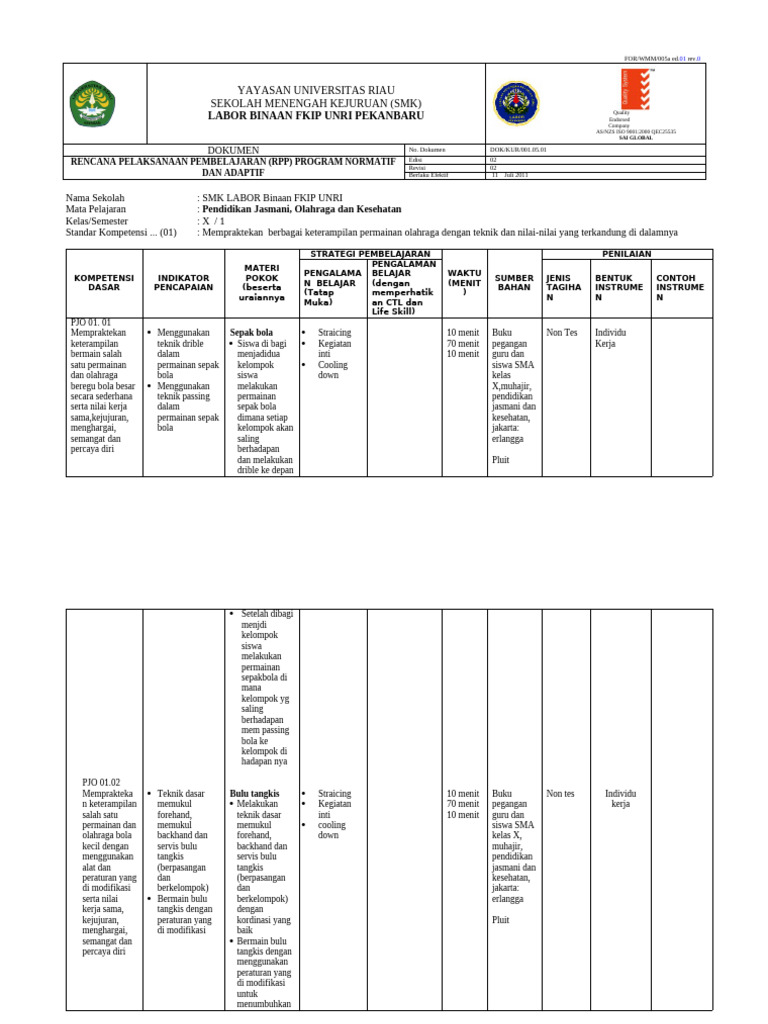 Silabus X SMT 1 Yg Oke | PDF