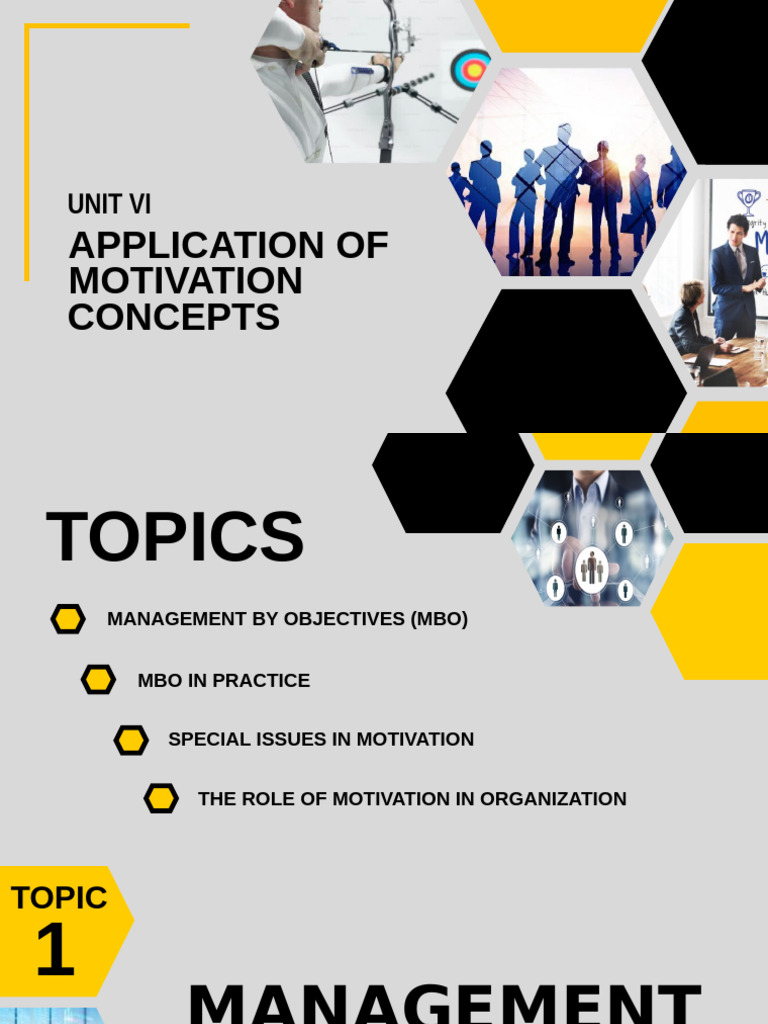 Unit VI - Application of Motivation Concepts | PDF