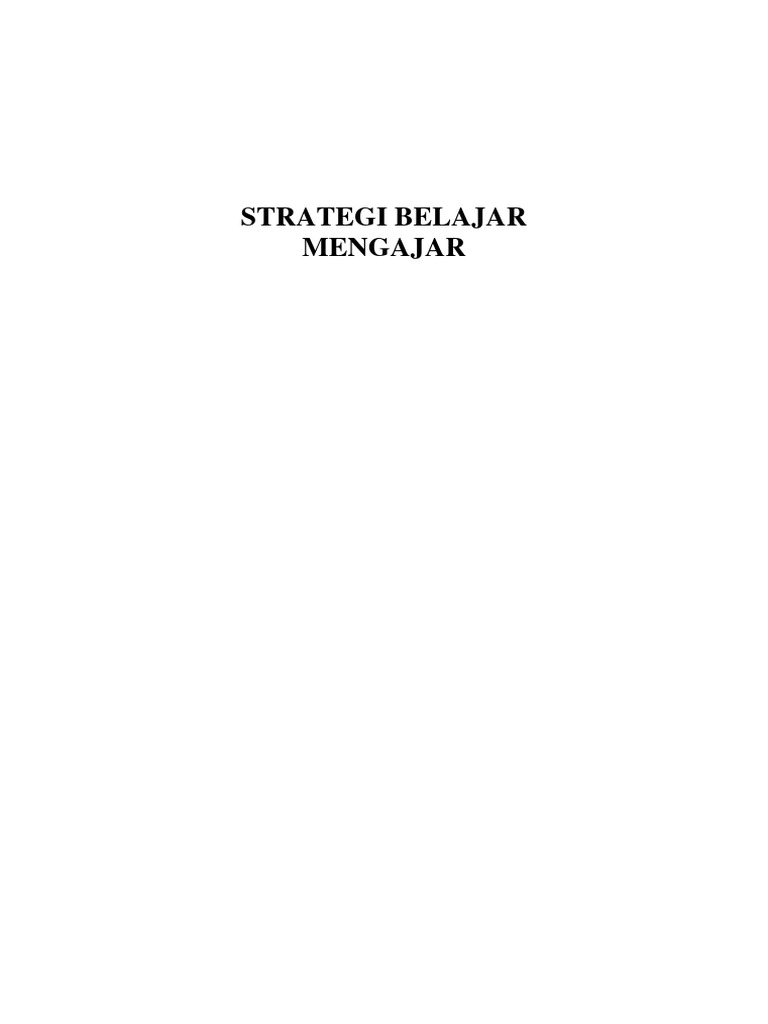 Strategi Belajar Mengajar | PDF