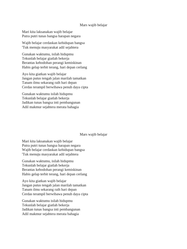 Mars Wajib Belajar | PDF