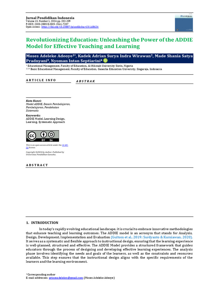 Revolutionizing Education: Unleashing The Power of The ADDIE Model For Effective Teaching and ...