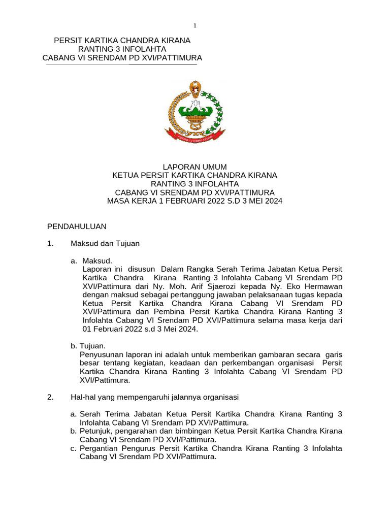 Laporan Umum 2024 Infolahta | PDF