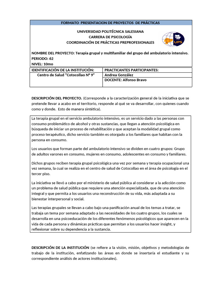 Formato de Presentación de Proyectos-Digital Sai | PDF