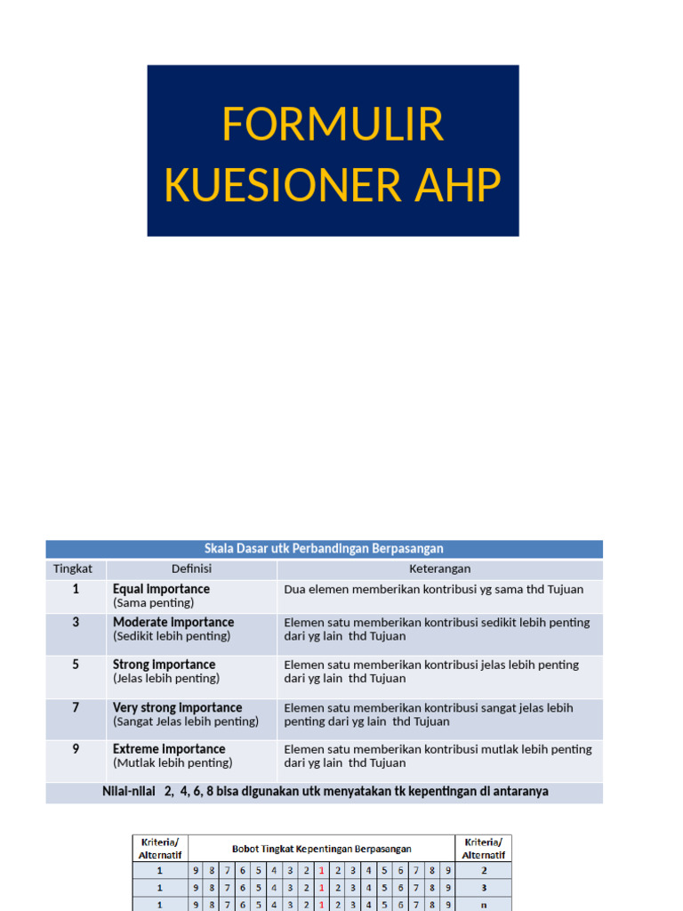 3Formulir Olah Data AHP | PDF