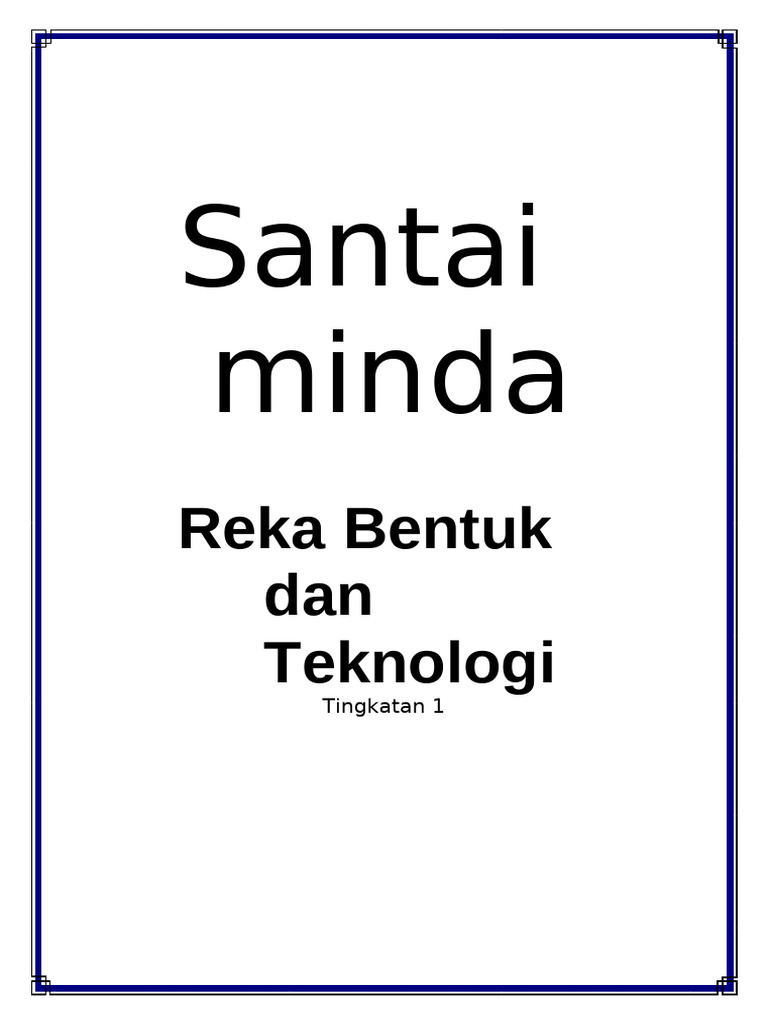 Santai Minda RBT Tingkatan 1 | PDF
