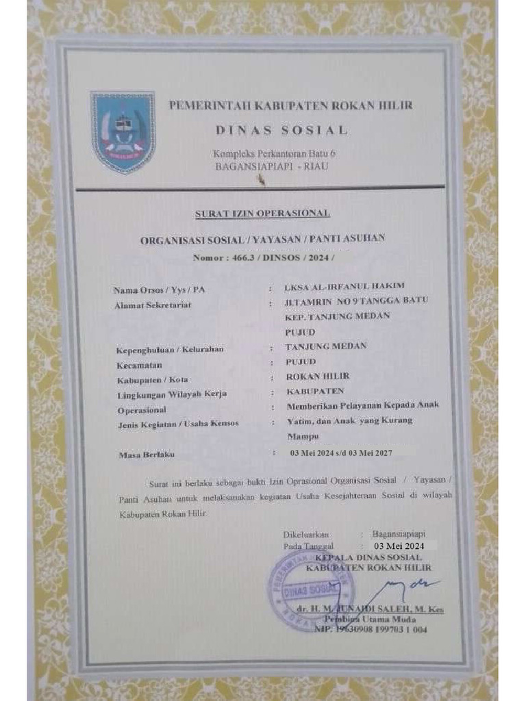 Surat Ijin Operasional Lksa | PDF