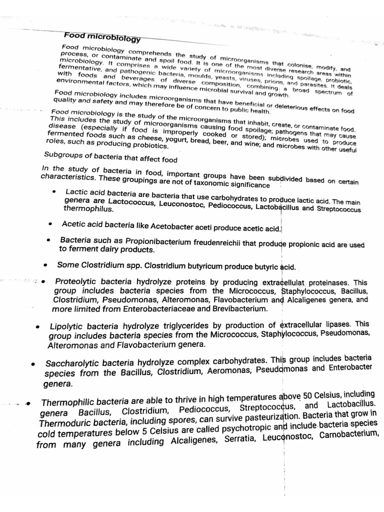 Food Microbiology | PDF