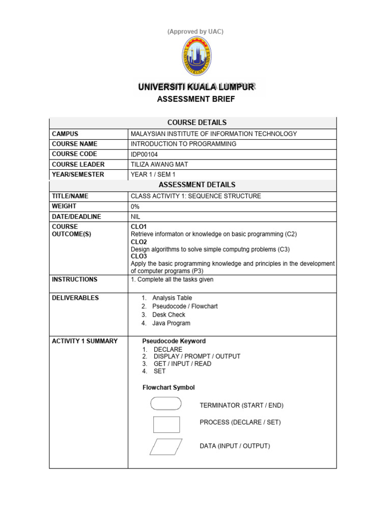 Practical 1 Sequence Control Structure Pdf