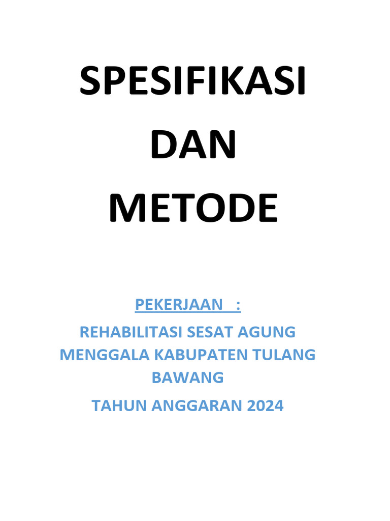 Spek Dan Metode | PDF