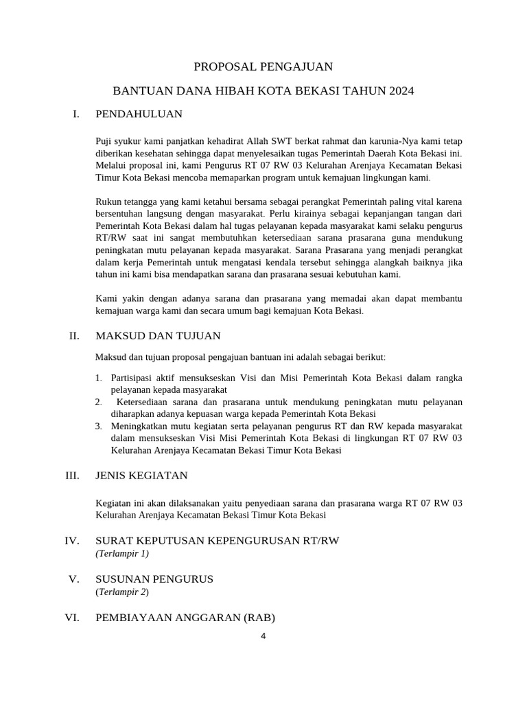 Isi PROPOSAL PENGAJUAN Bapak Donny | PDF