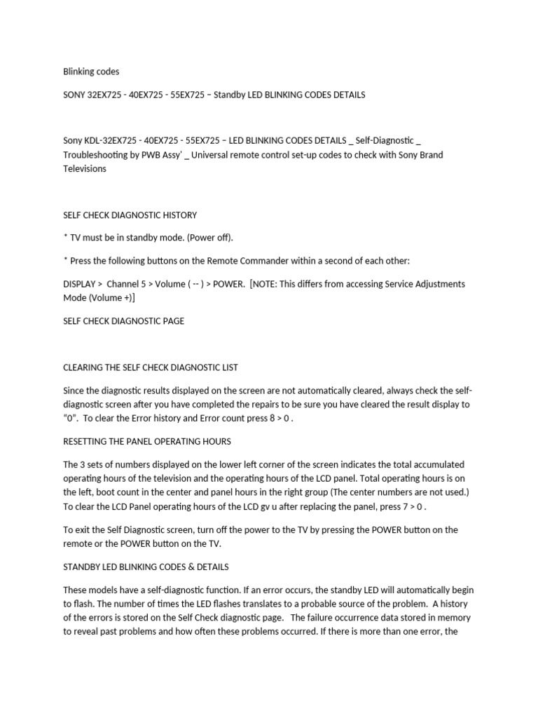 Blinking Codes | PDF