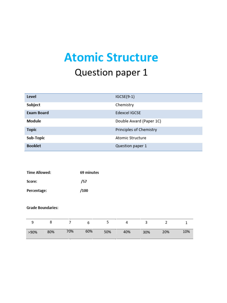 3.1 Atomic Structure (1C) QP Part 1 | PDF